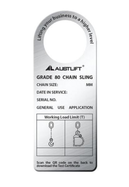 G80 Single Leg Chain Sling Tag SWL S/Steel 100106 - Total Parts